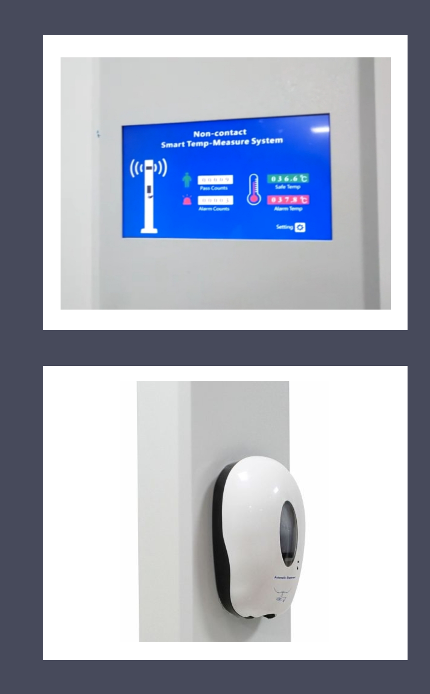 Standalone Contactless Thermometer with sanitizer dispenser | ADB Global
